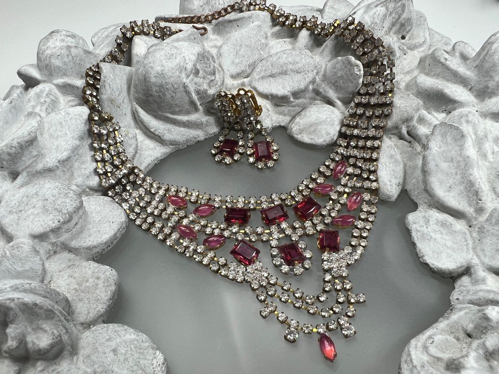 funkelnder Traum SET 30er Jahre Gablonz Collier und Clips (Gebraucht ...