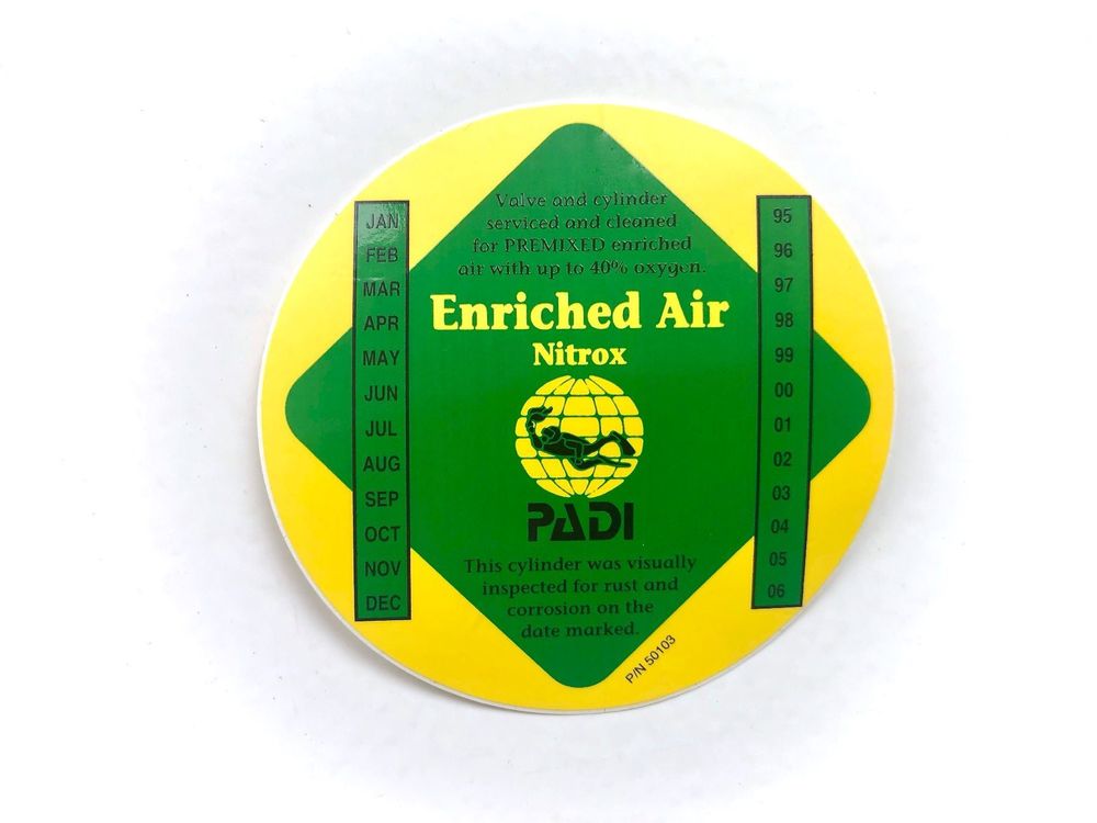PADI Enriched Air NITROX Tank Aufkleber (Neu (gemäss Beschreibung)) in ...