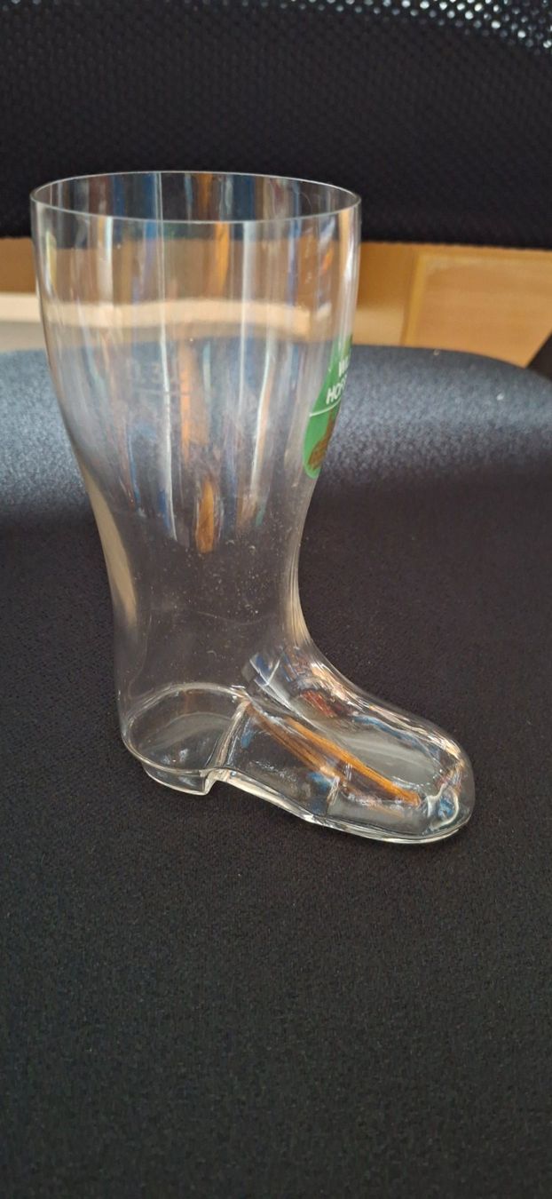 Zwei Bier Stiefel Glas 3 dl. Wiler Hofbräu (Neu (gemäss Beschreibung ...