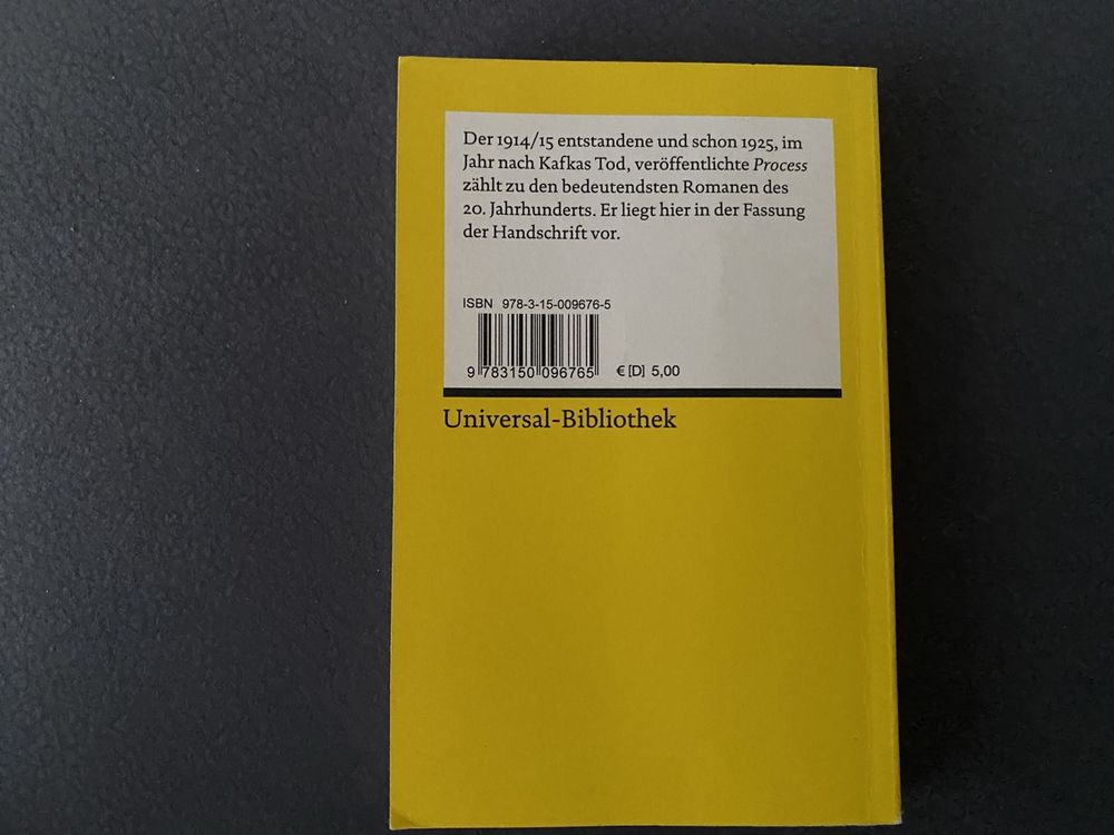 Reclam, Franz Kafka, der Process (Gebraucht) in Basel für CHF 1 – mit ...