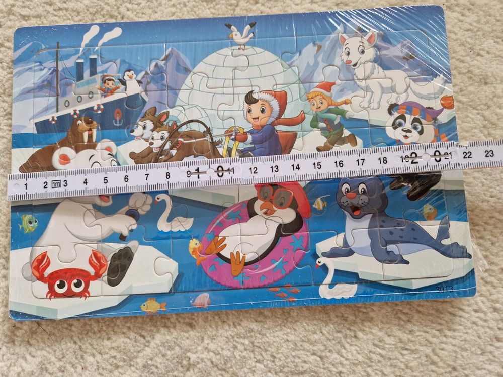 Holzpuzzle, 30 Teile, Eisbär, Pinguin, Iglu, Robbe, Krebs (Neu und ...