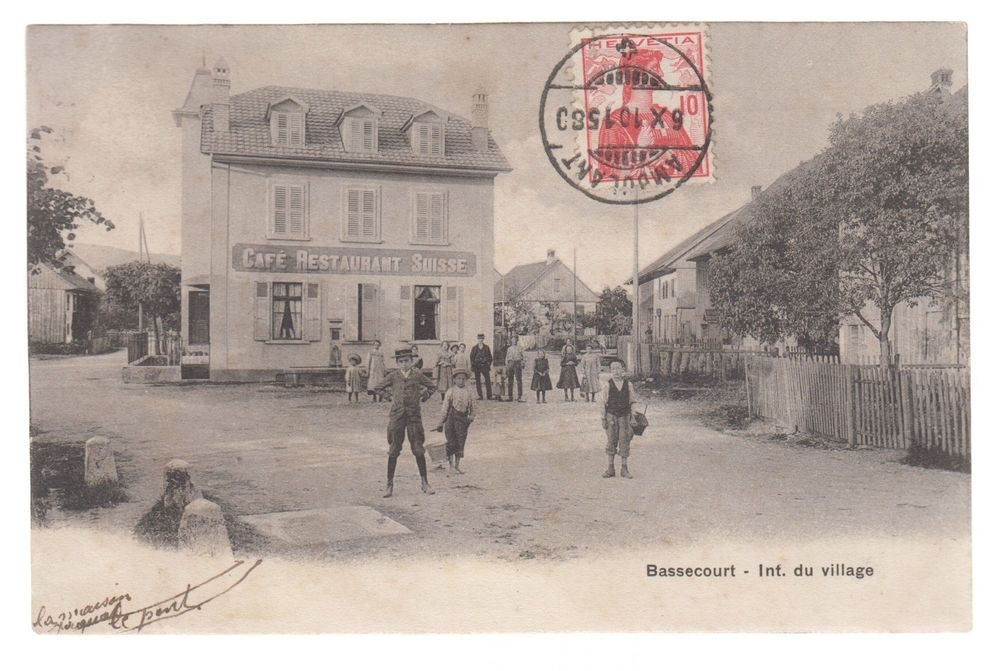 Bassecourt animée 1910 Café restaurant Suisse | Kaufen auf Ricardo