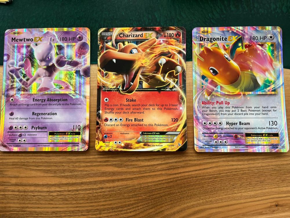 Pokémon Jumbo Karten Mewtwo Ex, Charizard Ex, Dragonite Ex (Gebraucht ...