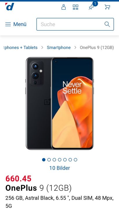 OnePlus 9 Black 256GB 5G Ab 280.Fr (Gebraucht) in kriegstetten für CHF ...