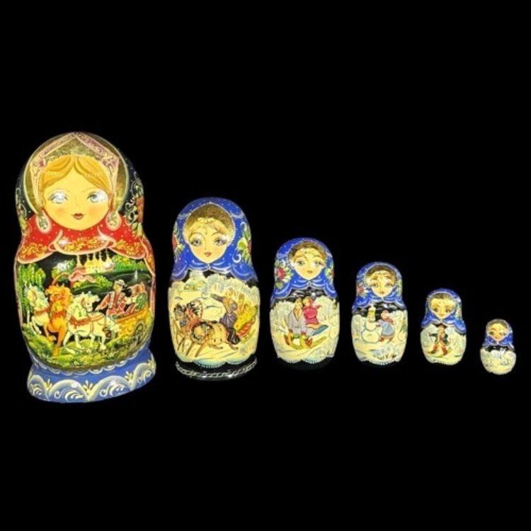 ️Wunderschönes 6er Set Russische Matroschka im Winterdesign (Gebraucht ...