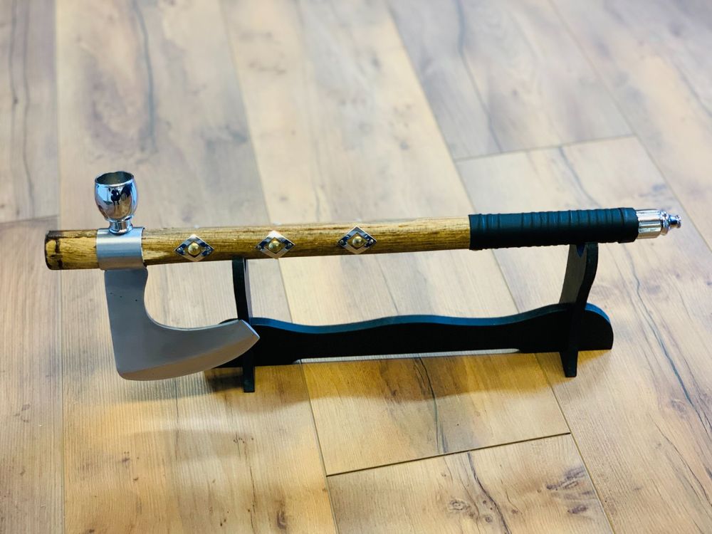 Indianer Messer AXT Friedenspfeife Häuptling Sitting 47cm (Neu und ...