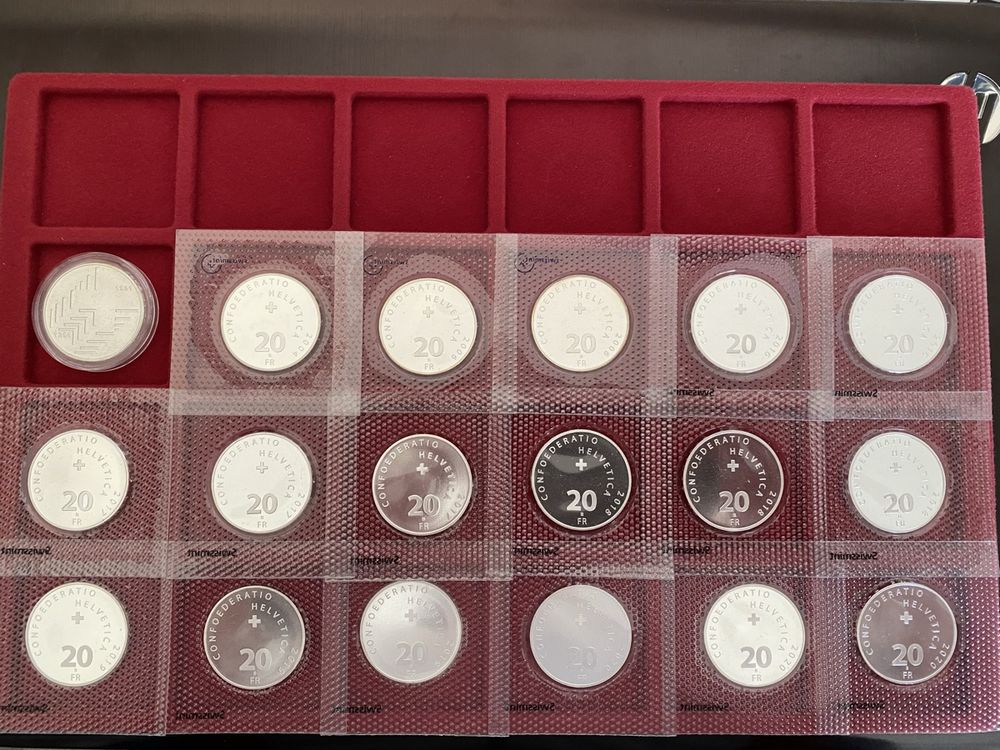Lot de monnaies de 20.- Fr commémoratives argent (Neuf (Voir ...