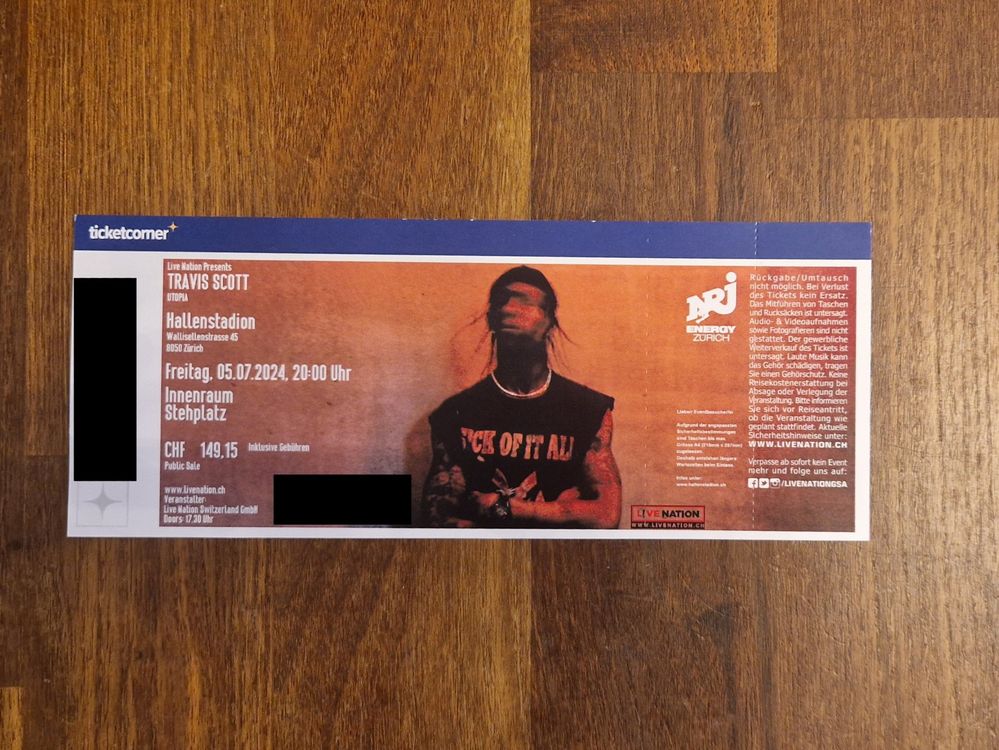 Travis Scott Stehplatzticket | Kaufen auf Ricardo