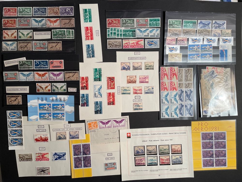 Schweizer Luftpost Sammlung gestempelt/ ungestempelt * (Gebraucht) in Bern für CHF 56 – mit ...
