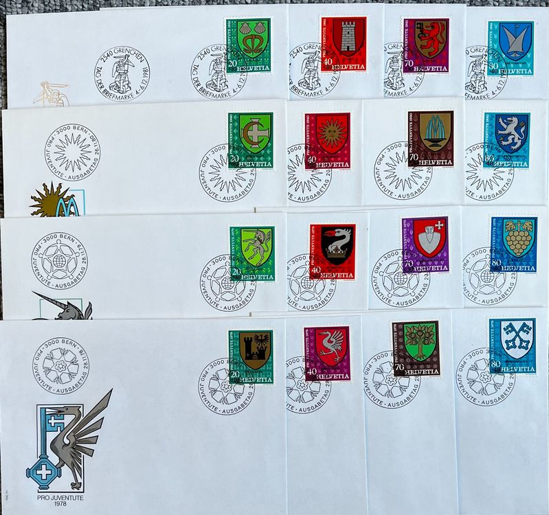 1978-1981 Alle PJ-Ausgaben FDC (Gebraucht) in Arlesheim für CHF 2.2 – mit Lieferung auf Ricardo ...