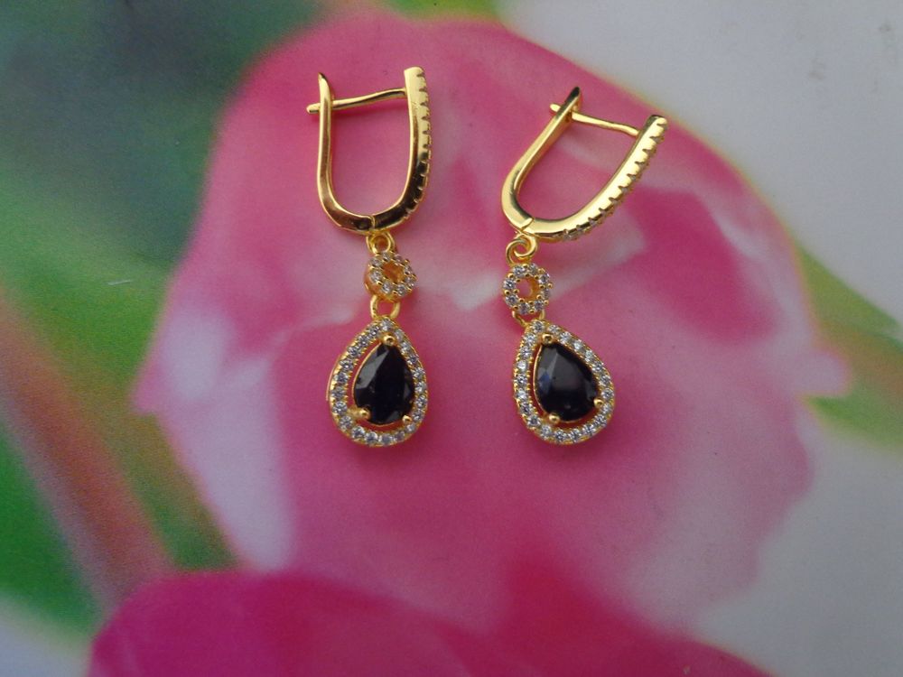 Vrai/echte 17ct Saphir boucle oreille/Ohring (Neu (gemäss Beschreibung ...