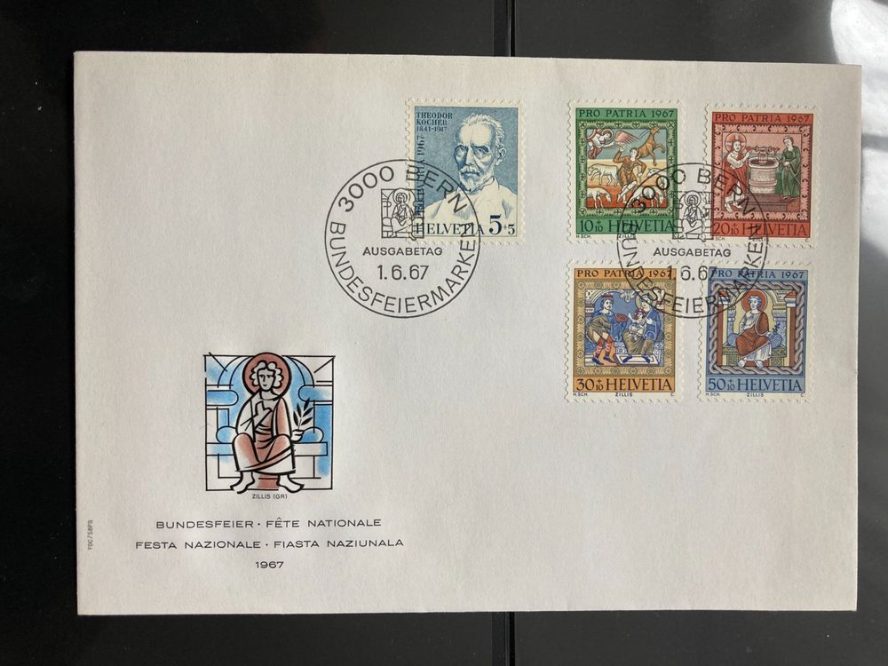 Schweiz 1967 Ersttagsbrief Satz Pro Patria Zillis (Gebraucht) in Liestal für CHF 1 – mit ...