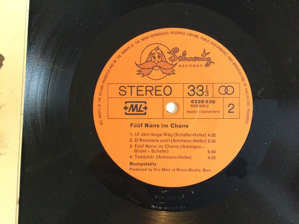 Rumpelstilz LP - Füüf Narre Im Charre (Gebraucht) in Gutenswil für CHF ...