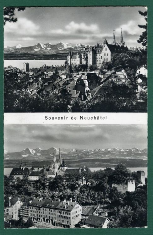 Souvenir de Neuchâtel,2-Bilderkarte | Kaufen auf Ricardo