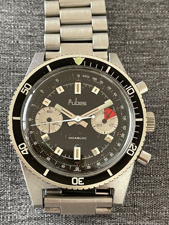 Rubes skin diver chronographe 1970. Calibre Landeron 248 (Gebraucht) in ...