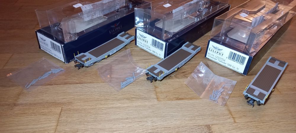 3x Liliput L 225704 Sbb Smmps Tieflader H0 DC neuw. | Kaufen auf Ricardo