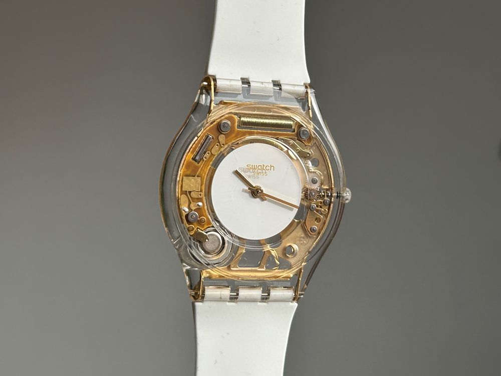 Swatch Uhr, Skin weiss gold | Kaufen auf Ricardo