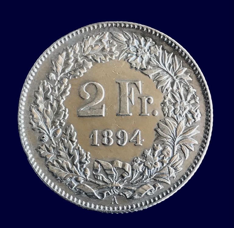Schweiz 2 Franken Silber Jahrgang 1894 A (Gebraucht) in Winterthur für CHF 102 – mit Lieferung ...