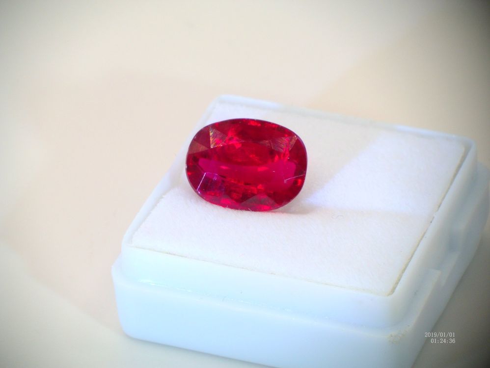 XL 6.37ct Natur Rubin Mosambik + Zertifikat schönes Rot (Neu und ...