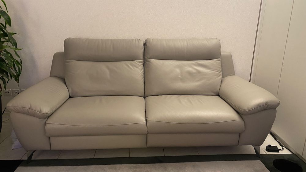 2er & 3er Sofa VERONA / Echtleder grau | Kaufen auf Ricardo