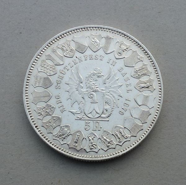5.- Fr. 1879 + Eidg. Schützenfest Basel (Gebraucht) in Walkringen für CHF 120 – mit Lieferung ...