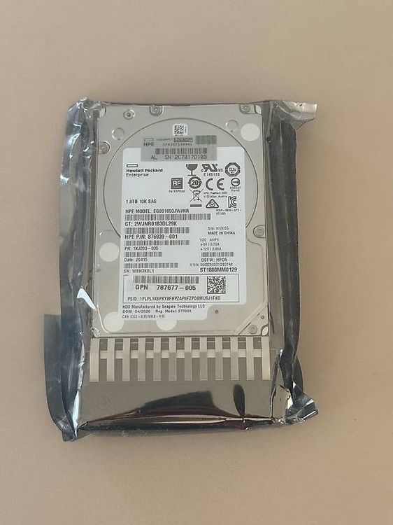 HPE 1,8 TB SAS 12G 10K 2.5 Enterprise HDD originalverpackt (Gebraucht ...