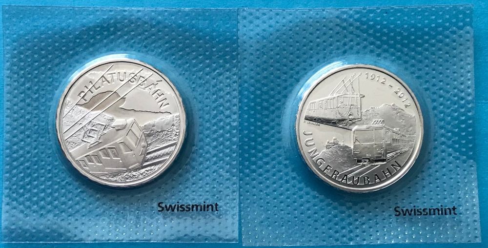 2 schöne Schweizer 20 Franken-Silber-Gedenkmünzen 2011/2012 (Neu und originalverpackt) in Zürich ...