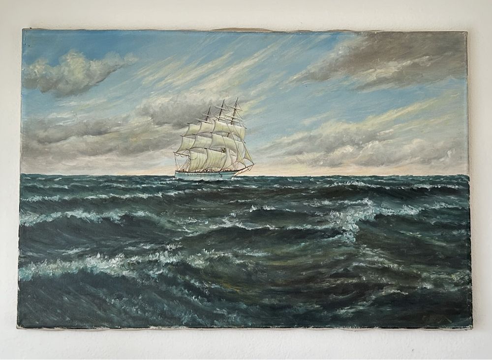 Ölgemälde Segelschiff auf Meer antik (Gebraucht) in Binningen für CHF 115 – nur Abholung auf ...