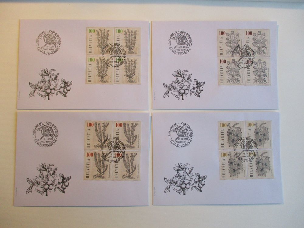 FDC Block Heilpflanzen als Viererblock geklebt 4 Briefe | Kaufen auf Ricardo