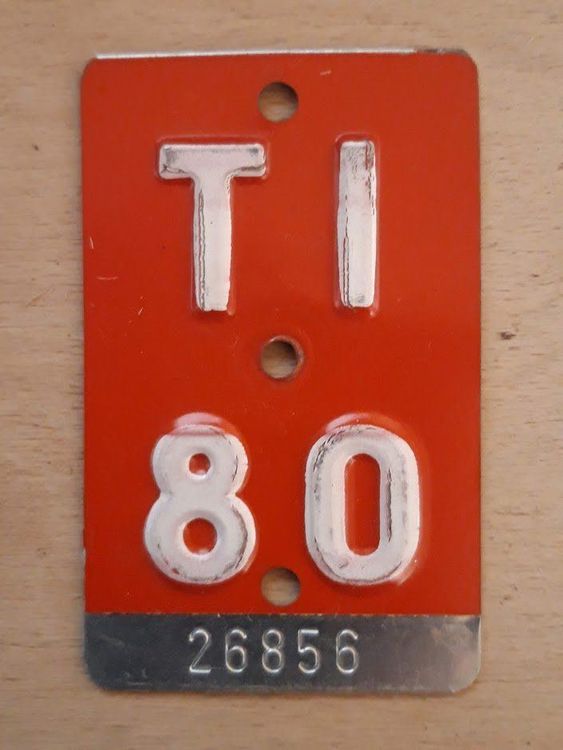 Targa TI - anno 1980 | Acheter sur Ricardo