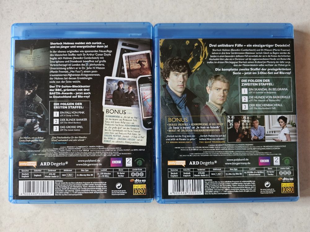 Sherlock - Eine Legende kehrt zurück / Staffel 1 & 2 Bluray | Kaufen ...