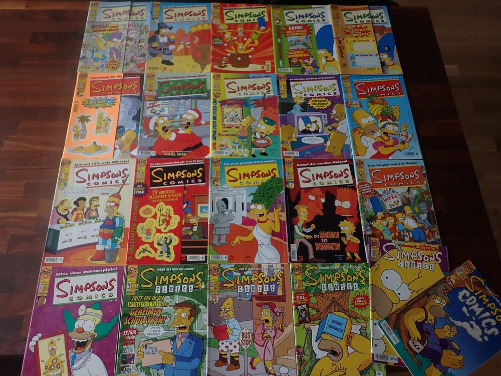21 ältere SIMPSONS Comics von 2001 BONGO Dino Nr. 52 bis 102 (Gebraucht ...