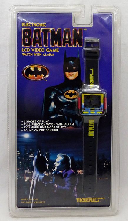 1990 BATMAN TIGER ELECTRONIC LCD WATCH VIDEO GAME NEW SEALED (Neu und ...