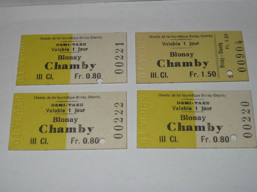 Billette Ticket Blonay Chamby 1969 1mal ganz 3 mal halb | Kaufen auf Ricardo
