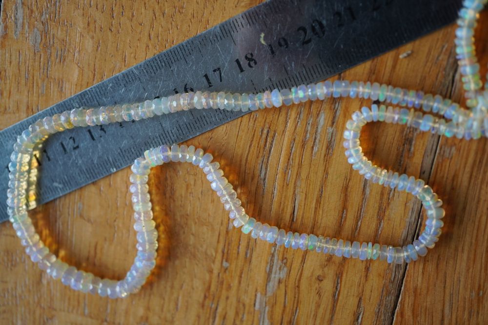 Opal Facettiert Rötlich 40cm Strang Kein FAKE 4mm-7mm (Neu und ...