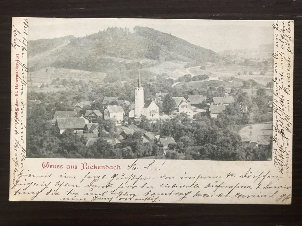 GRUSS AUS RICKENBACH LU Ortsansicht mit Kirche, 1902 | Kaufen auf Ricardo