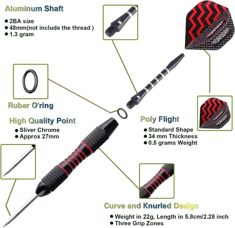 Dartpfeile Set Metallspitze Pfei mit zusätzlichen Flights | Kaufen auf ...