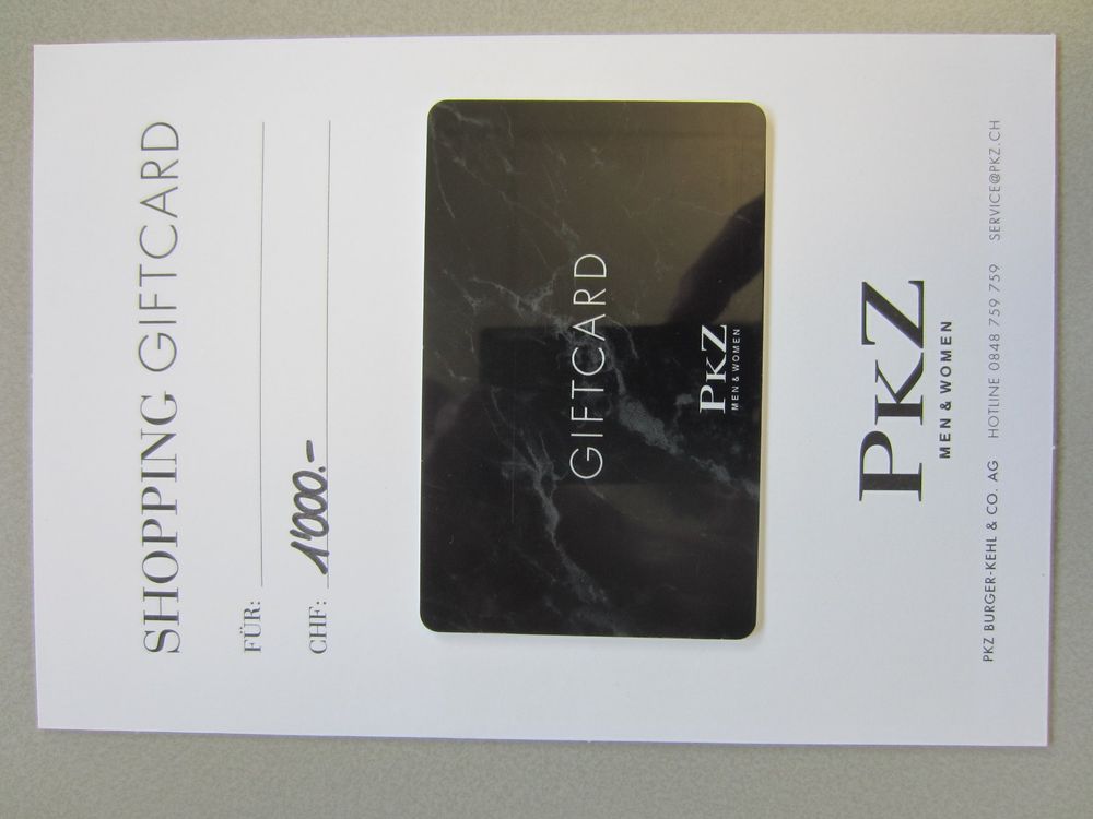 PKZ Geschenkkarte (Neu und originalverpackt) in Urdorf für CHF 720 ...
