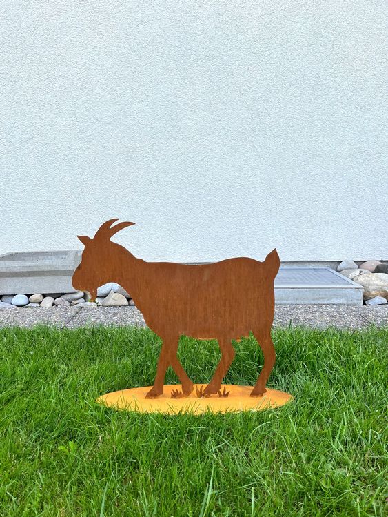 Edelrost Ziege, Rostdeko Geiss, Gartendeko, Ziege aus Blech (Neu ...