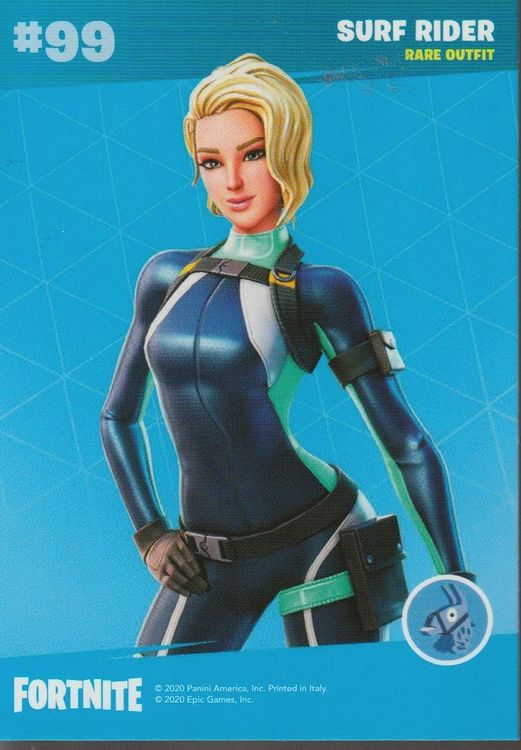 FORTNITE TRADING CARD serie 2 # 99 SURF RIDER Rare outfit (Neu (gemäss ...