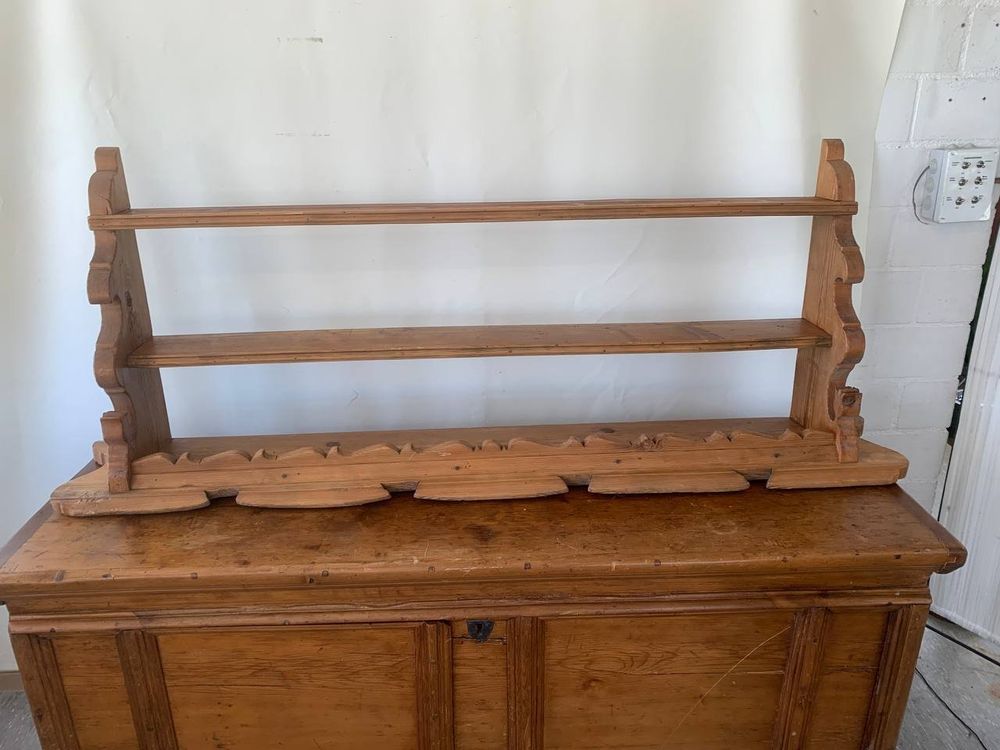 antike massive Kommode mit Wandregal Holz rustikal L 5634 (Gebraucht ...
