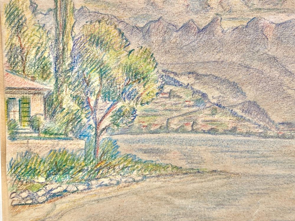 Victor Baumgartner (1870 -1948) pastel sec vue sur Lac Léman (Gebraucht) in Morges für CHF 20 ...