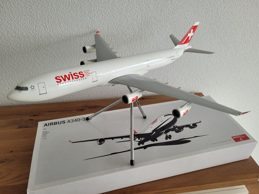 Swiss Airbus A340-300 1:120 – grosses Sammlermodell (Gebraucht) in ...