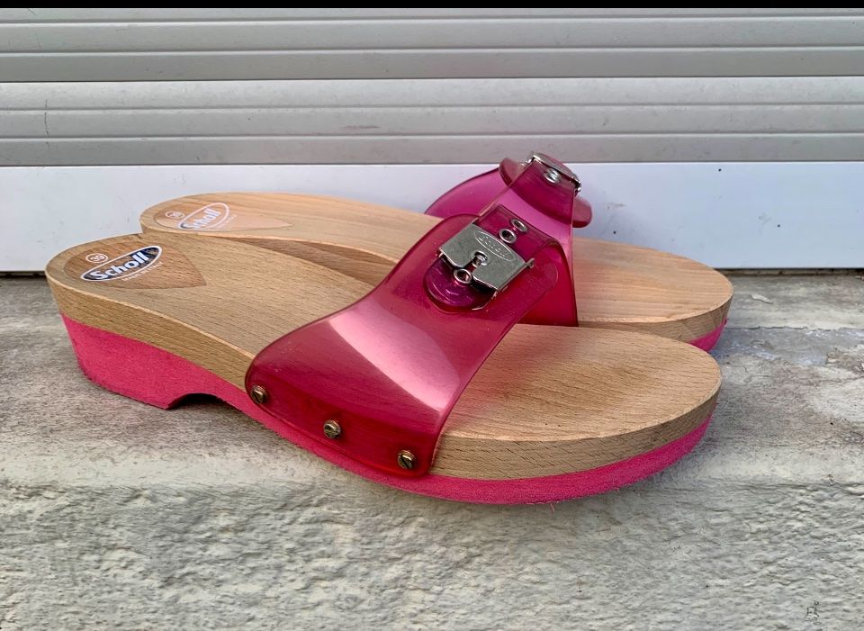 L'iconic soccoli en bois SCHOLL rose transparent n.39 (Neuf (Voir ...