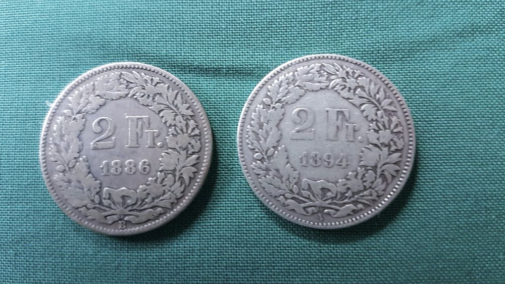 2 x 2 Franken Silbermünzen 1886 und 1894 ab nur 1 Franken !! | Kaufen ... 2 x 2 Franken Silbermünzen 1886 und 1894 ab nur 1 Franken !! | Kaufen ...