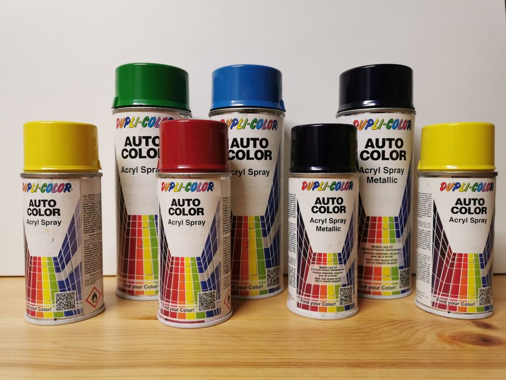 Spraydosen Set Dupli Color 3x 400ml, 4x 150ml Auto Color (Gebraucht) in Wattenwil für CHF 23 ...