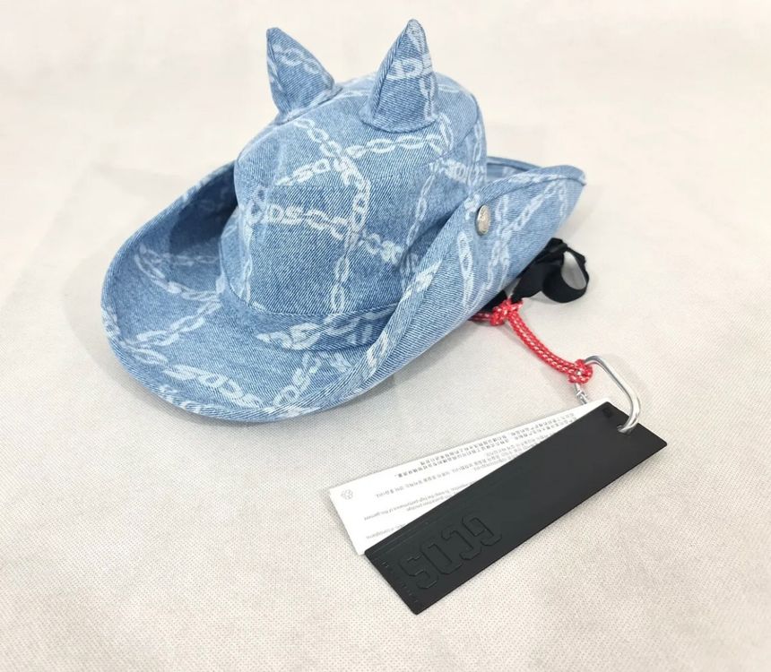 GCDS BLURRED CHAIN AUSTRALIAN HAT UNISEX- Hut new light blue | Kaufen ...