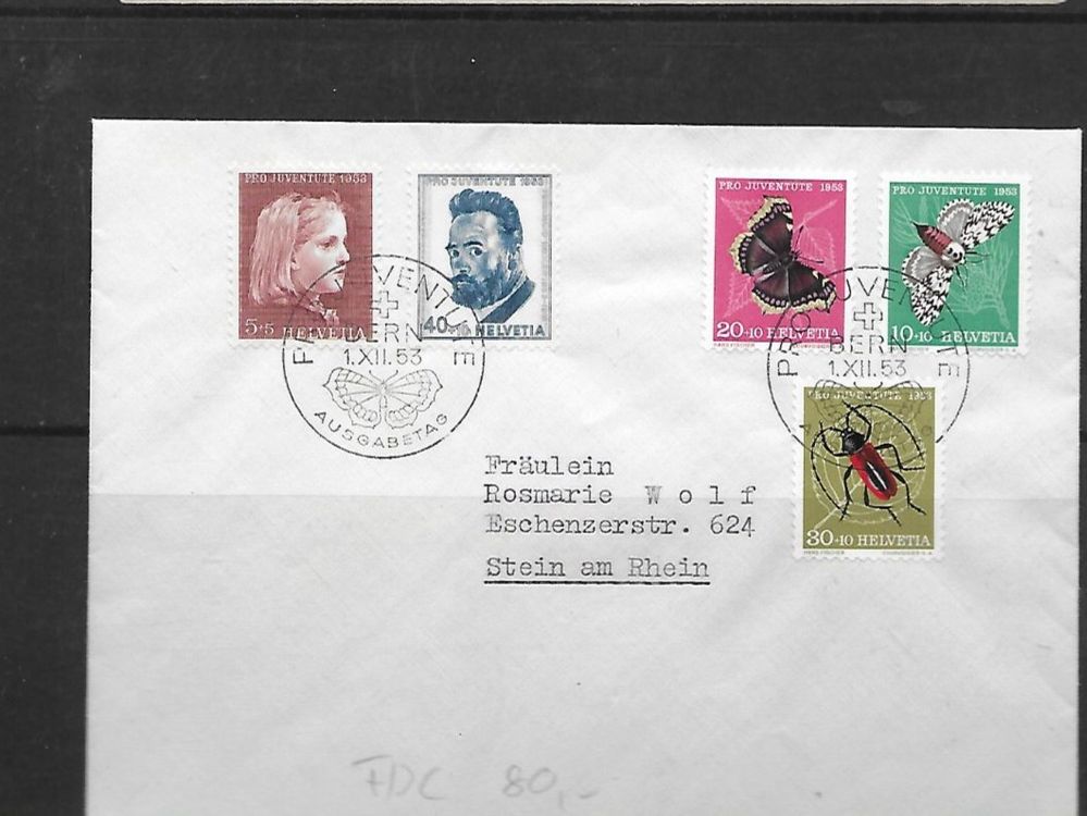 PJ FDC 1953 Kat: CHF 80.- (Gebraucht) in Basel für CHF 3 – mit Lieferung auf Ricardo kaufen