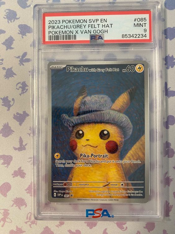 Pokemon - 85 - Pikachu with Grey Felt Hat - Van Gogh - PSA 9 (Neu ...
