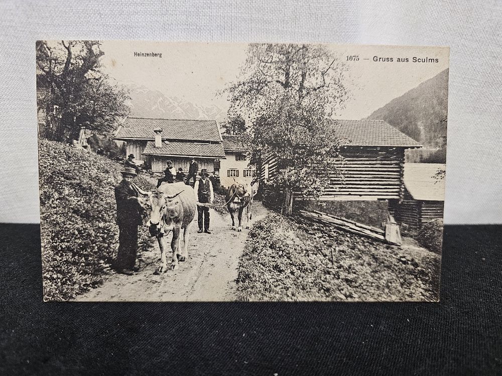 Alte Postkarte: Gruss aus Sculms, 1915 | Kaufen auf Ricardo